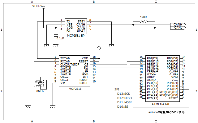 ARDUINO+MCP2515+MCP2561でCAN通信してみた。の巻 | ものづくりとプログラミング日記